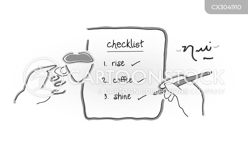 Checklist Cartoons and Comics - funny pictures from CartoonStock
