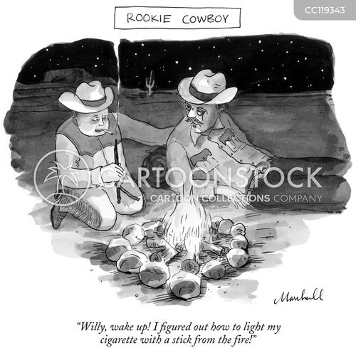 Cowboy Campfire Cartoons and Comics - funny pictures from CartoonStock