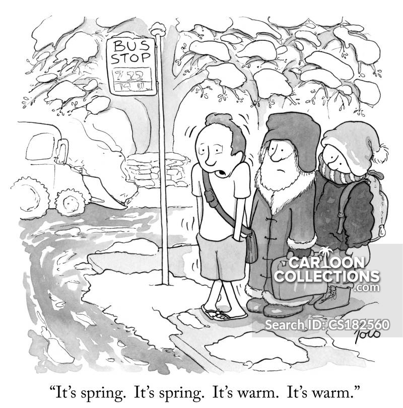 Cartoon Grocery Store Cold Weather